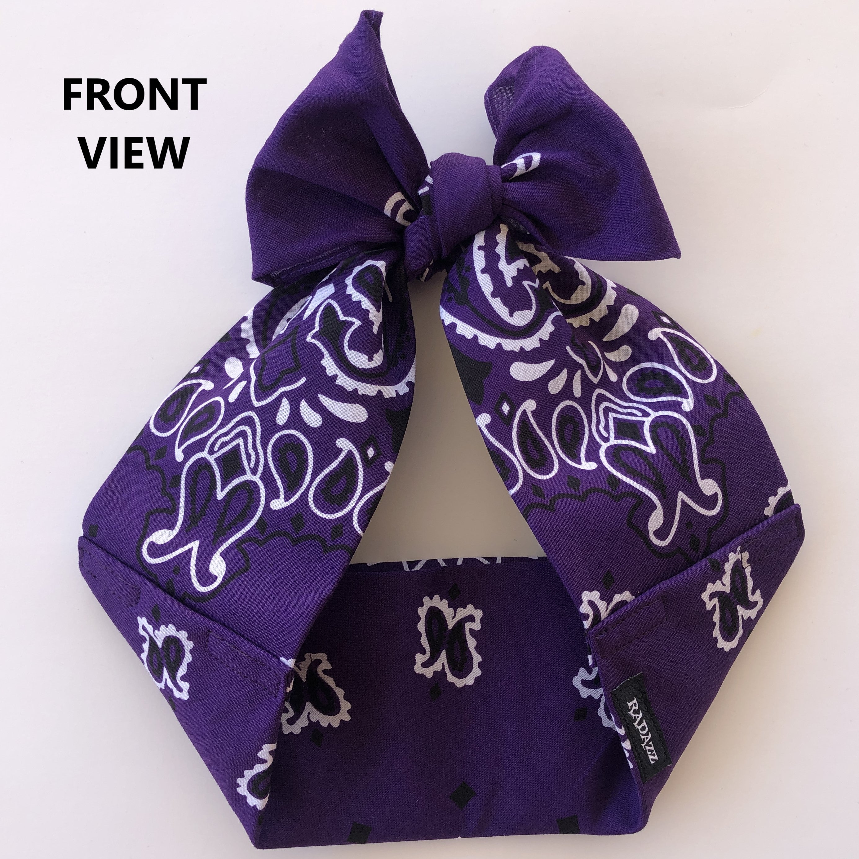 ROCKABILLY/TIE-UP BANDANA PURPLE BLACK AUSTIN PAISLEY – RADAZZ Apparel